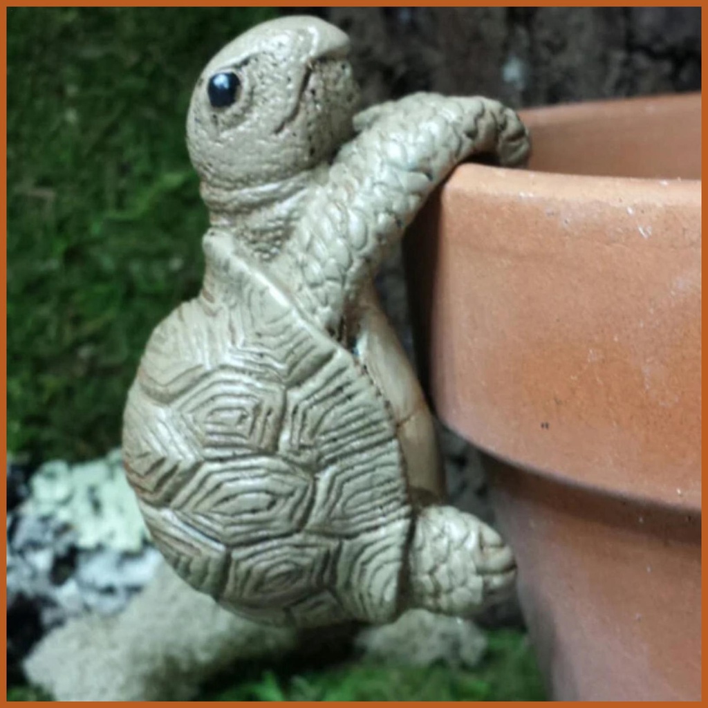 Garden Turtles Outdoor Decor Resin Cute Realistic Flower Pot Hugger ...