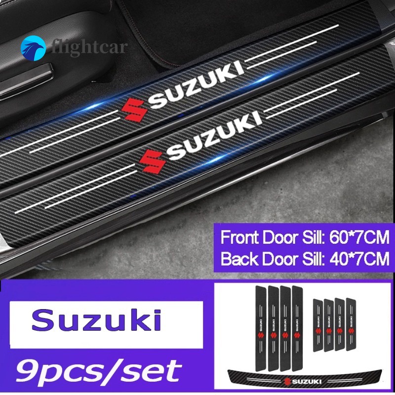（FT）1Set Carbon Fiber Car Door Sill Protector Sticker For Suzuki ERTIGA ...