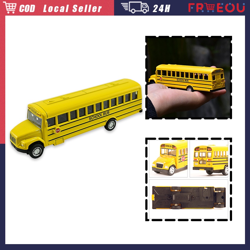 1/64 Alloy Pull Back School Bus Toy Model Collection Vehicle For ...