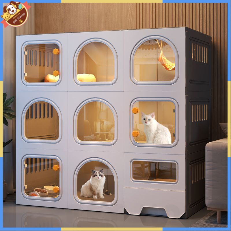 Cat Cage Home Indoor Litter Box Integrated Super Large Free Space with ...