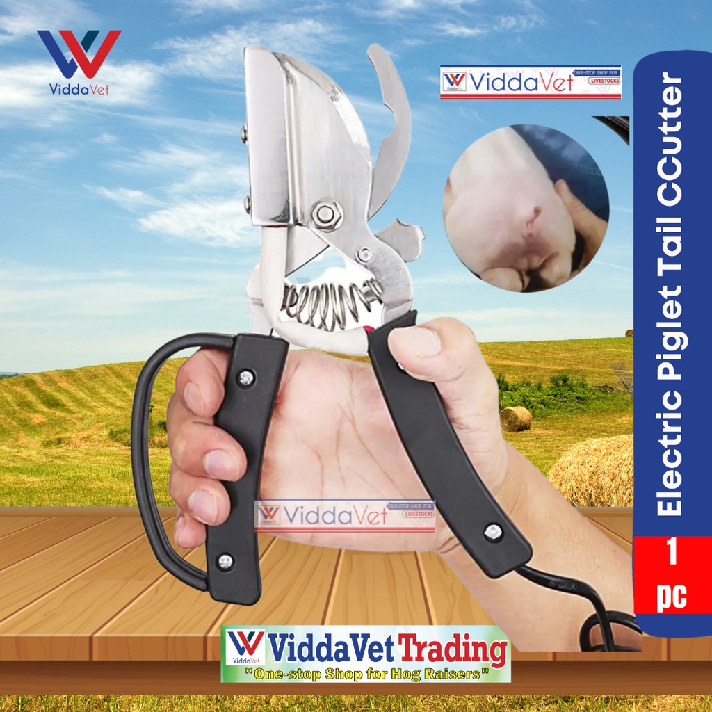 Viddavet Electric Piglet Tail Cutter Set - Professional Pig Tail Cutter ...