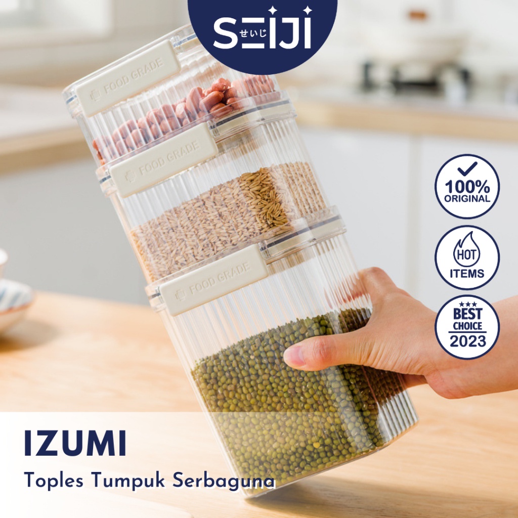 [SEIJI]IZUMI Jar Set Minimalist Snack Place To Store Snacks Tea Sugar Transparent Kitchen Spices ...