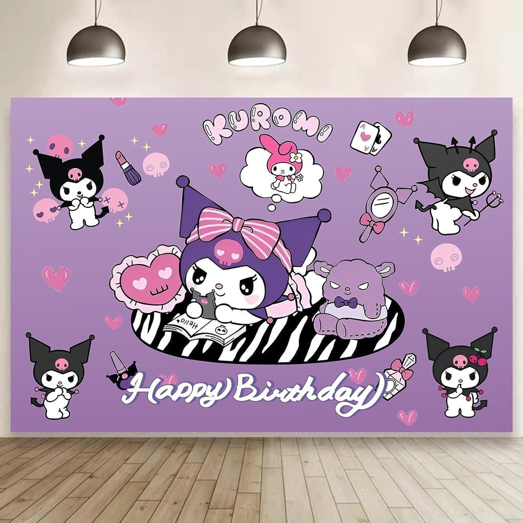 My Melody Birthday Backdrop Party Decorative Sanrio Anime Background ...