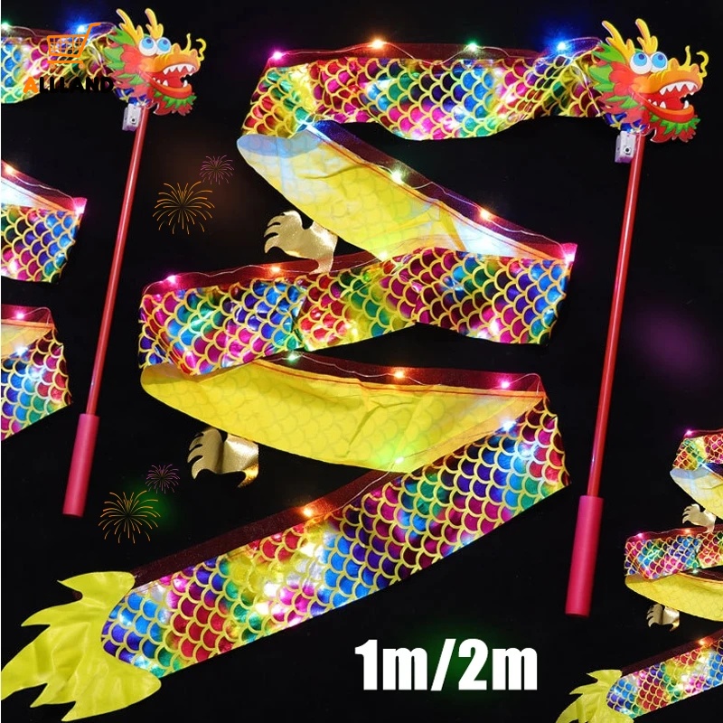 Led Luminous Dragon Ribbon Dance Lantern CNY Chinese New Year Lights ...