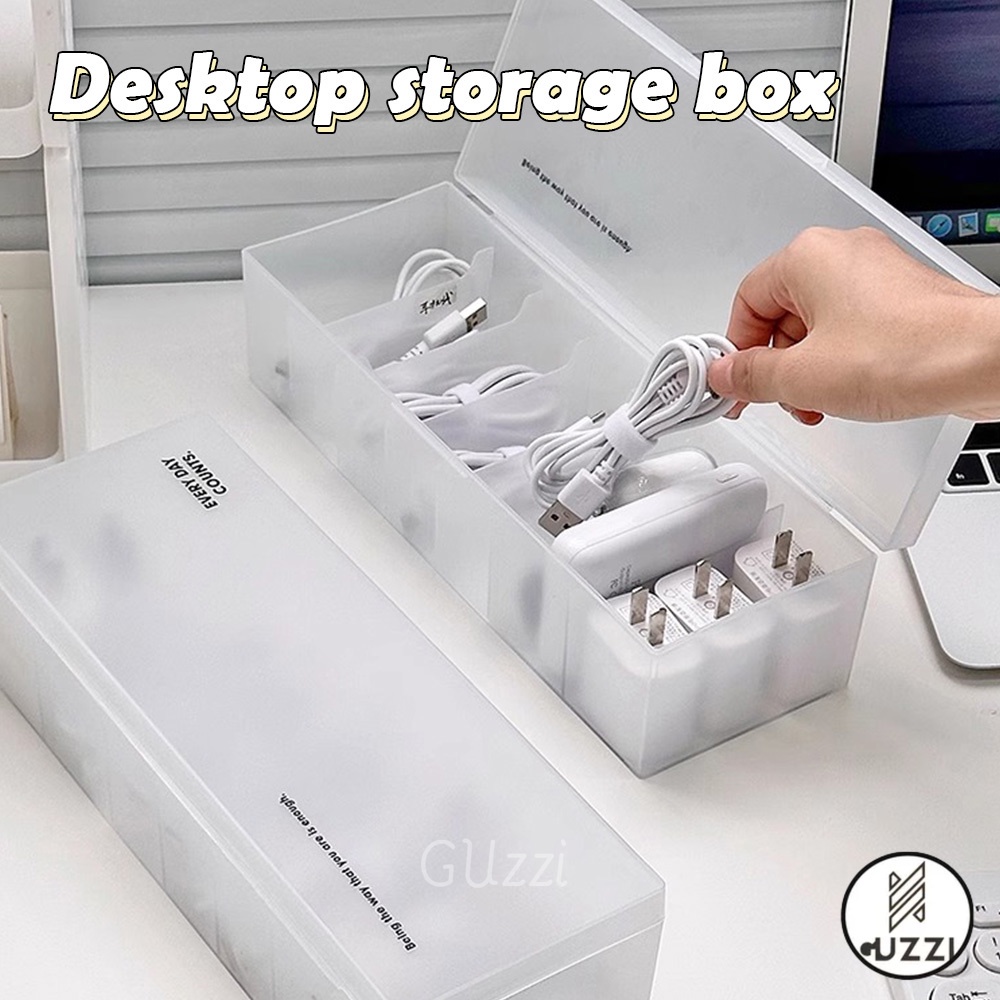 USB Cable Storage Box Lipstick Storage Clear Plastic Data Line Flip ...