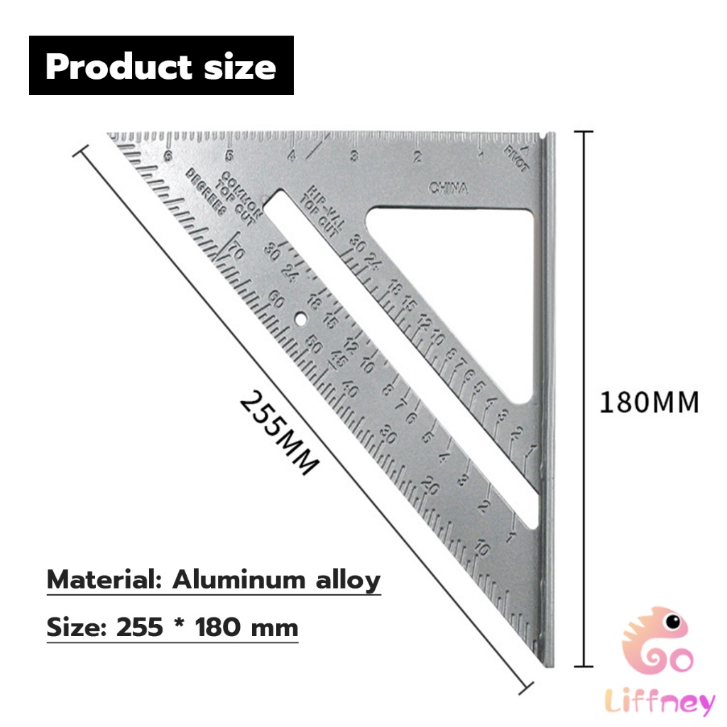 LFN Triangle Ruler Aluminum Alloy Speed Protractor Square Miter ...