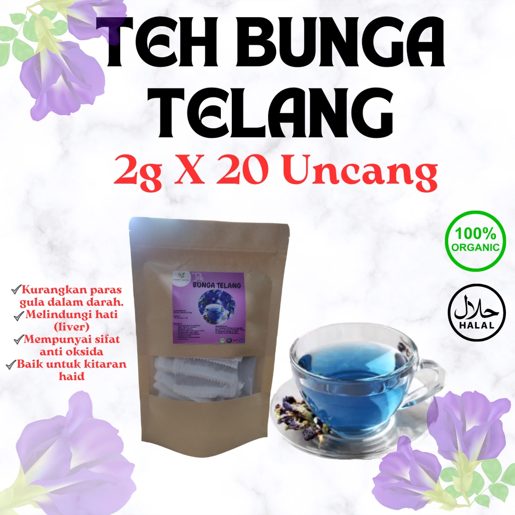 20 Uncang Butterfly Pea Flower tea Flower tea | Shopee Philippines