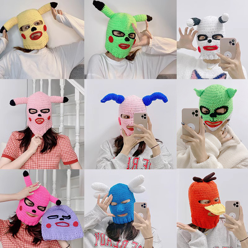 Pikachu Headgear Hat Masked Funny Mask Full Face Mask Male Funny Party ...