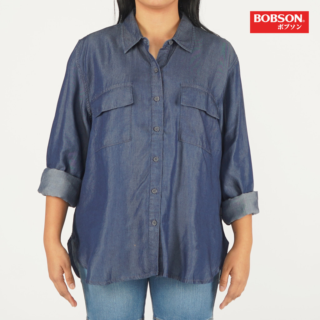 Bobson Japanese Ladies Basic Woven Long sleeve shirt for Women Trendy ...
