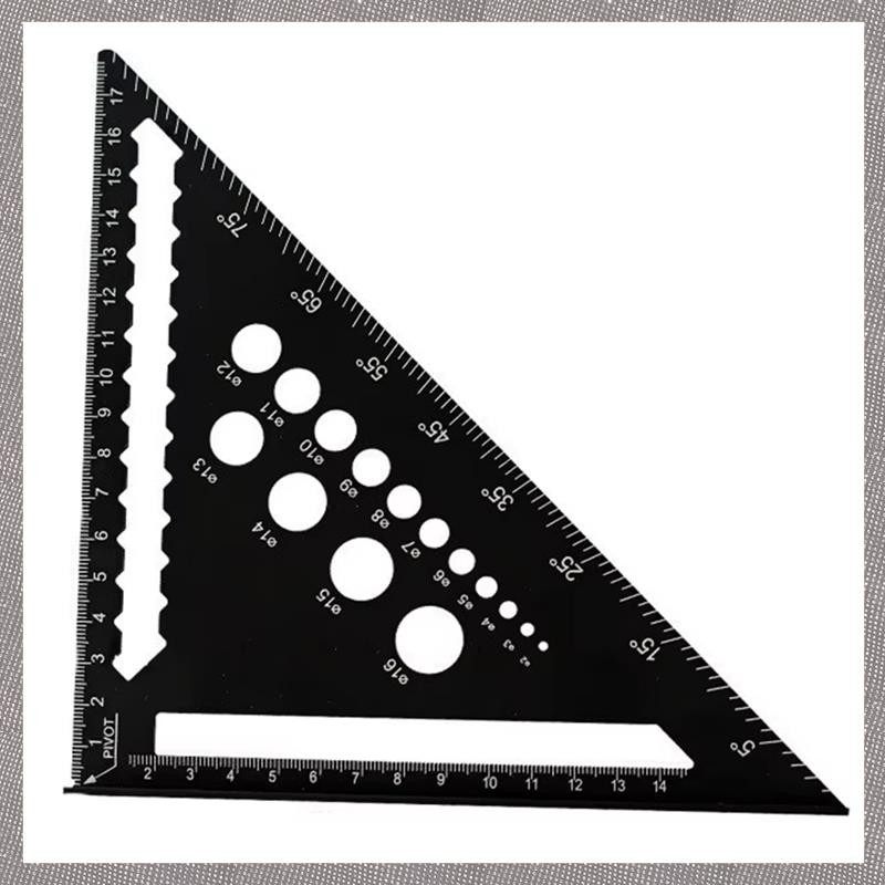 [U L Z R] Triangle Ruler 7inch Aluminum Angle Protractor Speed Metric ...