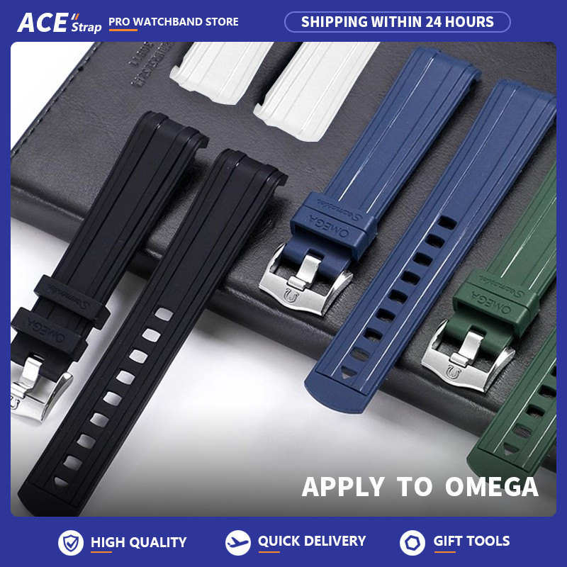 Apply to OMEGA 20mm Rubber Watch Strap Matching Seamaster 300 Series ...