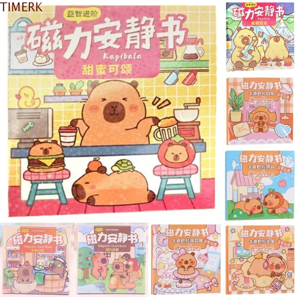 TIMERK Magnetic Quiet book, Handmade Paper Capybara Sticker Book ...