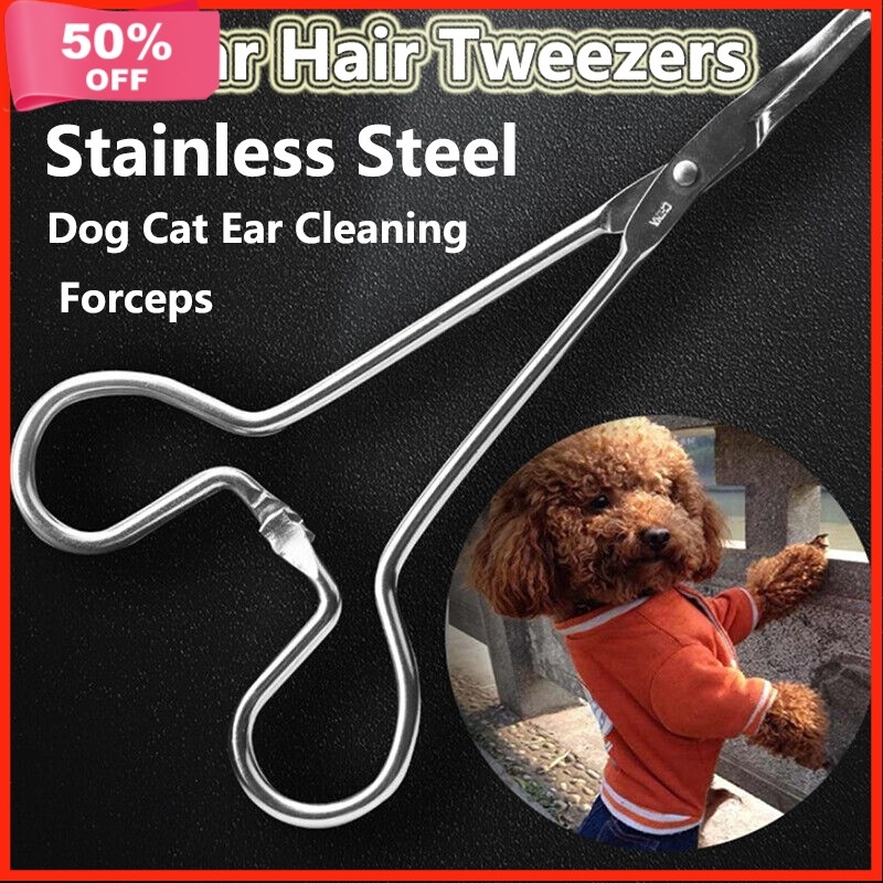 Pet Dog Cat Ear Hair Tweezers Cleaning Forceps Pliers Pet Ear Clamp ...