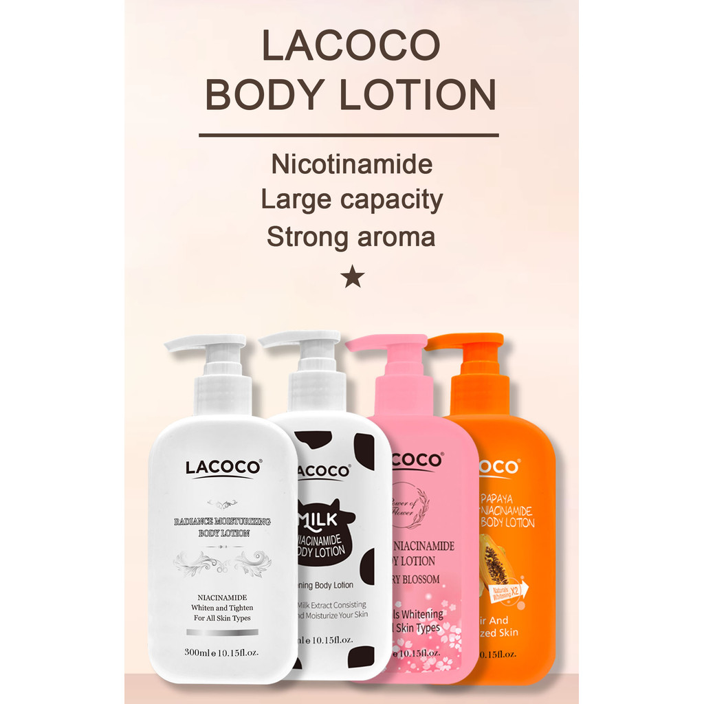 LACOCO Body Lotion 300mL Moisturizing Whitening Brightening ( Papaya ...