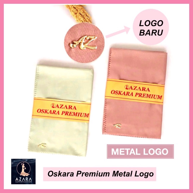 Hijab 10 Plain Rectangular Hijab Oskara Premium Metal Logo LC Laser Cut ...