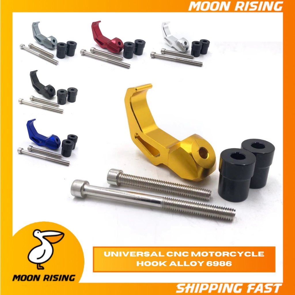 UNIVERSAL CNC MOTORCYCLE HOOK ALLOY 6986 [MOON RISING] | Shopee Philippines