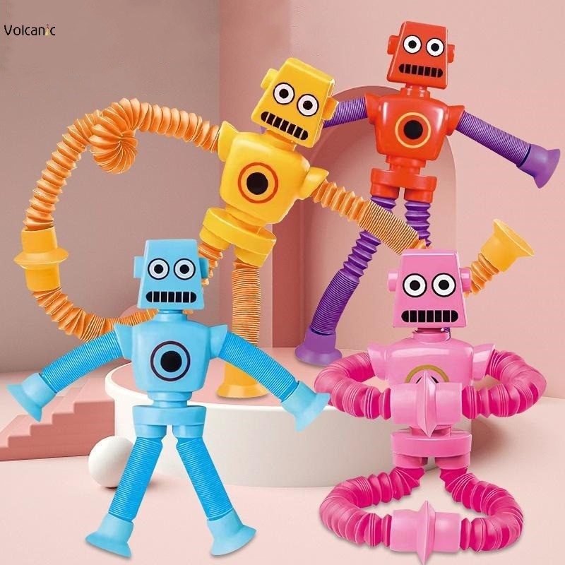 Funny Kawaii Colorful Cartoon Suction Cup Robot Giraffe Toy Versatile ...