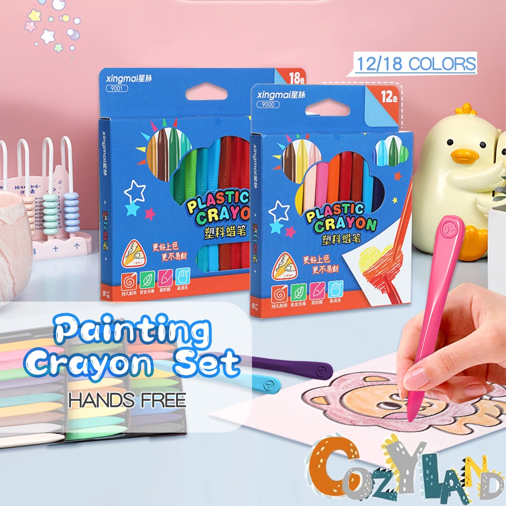 Cozyland kid's Colors Crayons Painting Safe Non-Toxic Not Dirty Hand ...