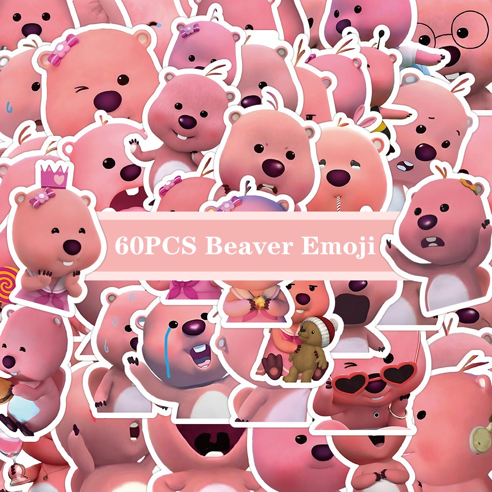 Cartoon Little Beaver Emoticon Stickers Cute Loopy Ruby DIY Phone Case ...