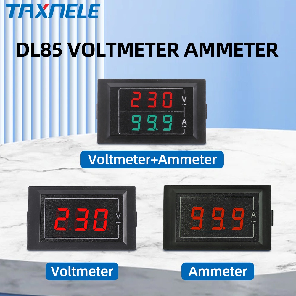 AC LED Digital Voltmeter Ammeter 60-500V 220V 380V 0-100A DL85 Dual Display Voltage Current ...