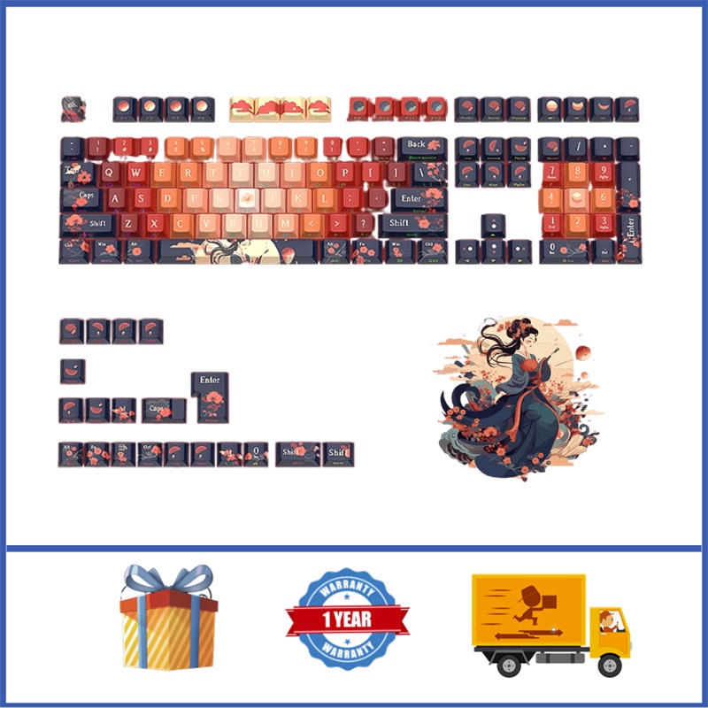 Sidecut Gradient PBT Character Glow Keycap Personalized Theme ...