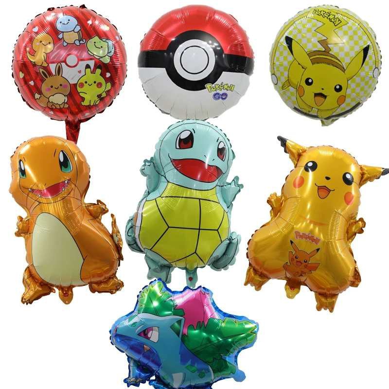 6-piece set/Pikachu Genie aluminum film balloon/Jenny turtle birthday ...