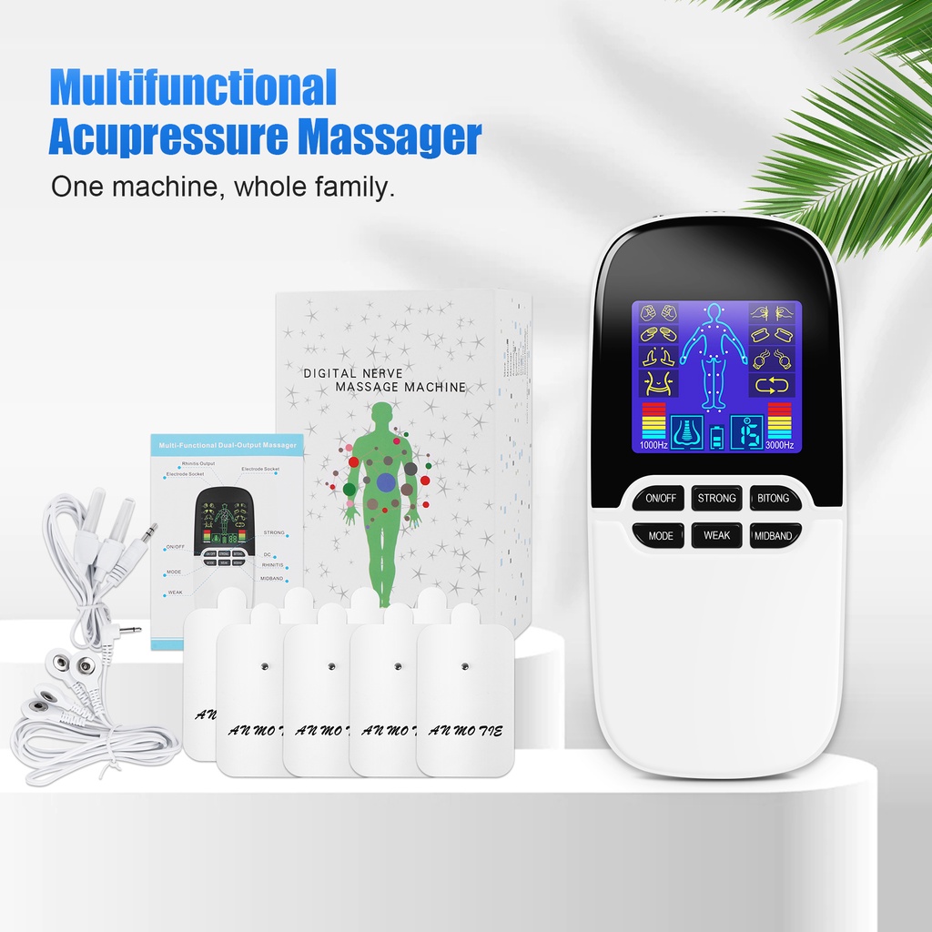 Tens Muscle Stimulator 6 Mode Electric EMS Acupuncture Body Massage Digital Therapy Slimming ...