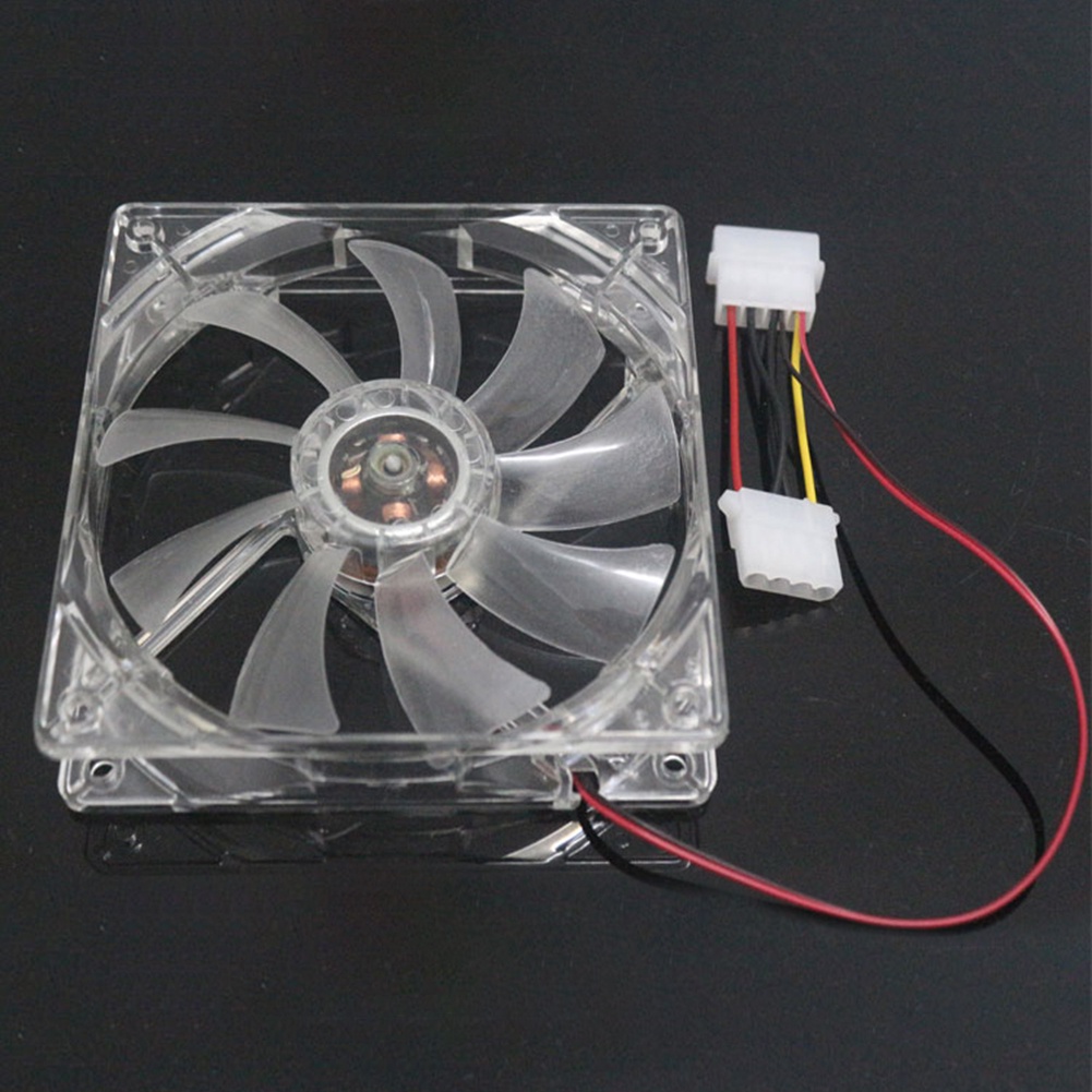 140mm 4-Pin PWM PC Computer Case CPU Cooler Cooling Fan with Red LED ...