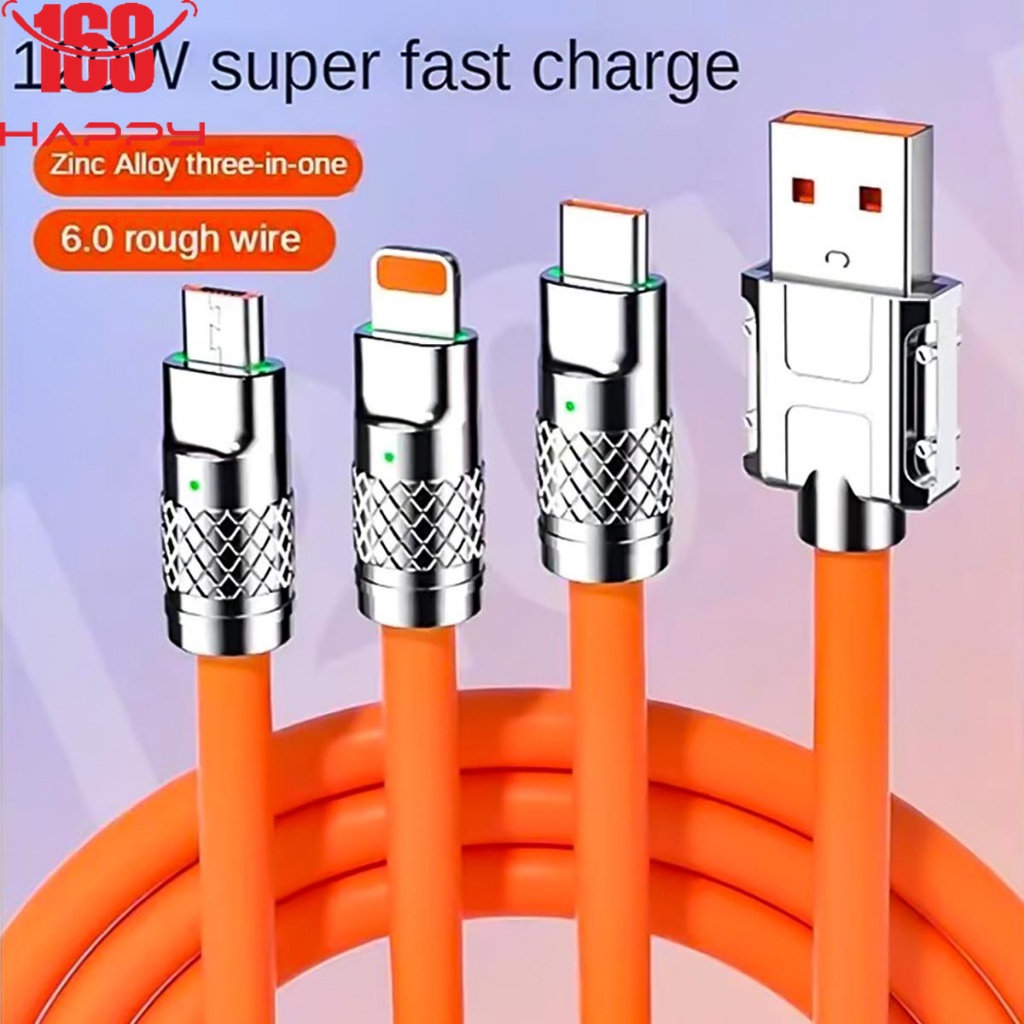COD 3 IN 1 Charging Cable 120W 6A Super Fast Charger USB Protecetion ...