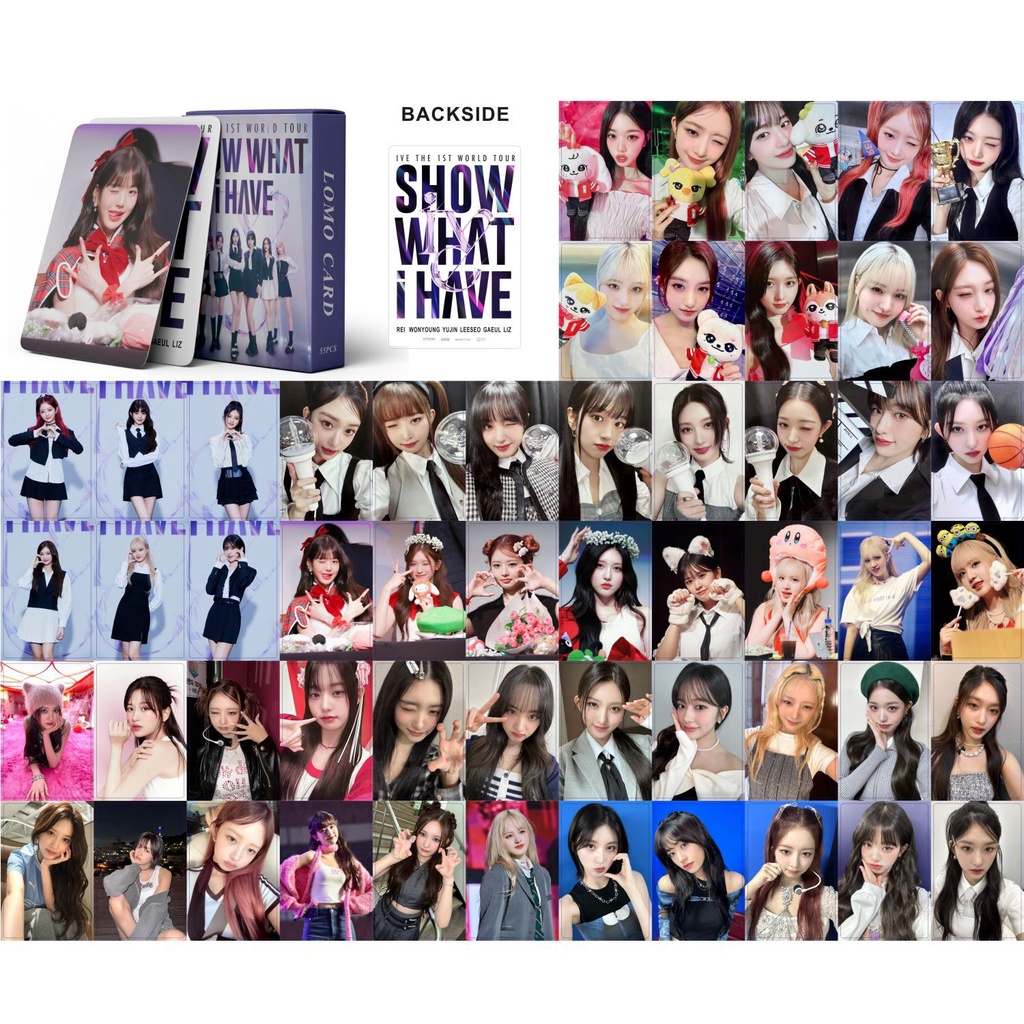 55pcs/box IVE SHOW WHAT I HAVE Photocards WORLD TOUR Laser Lomo Cards WONYOUNG YUJIN LIZ LEESEO ...