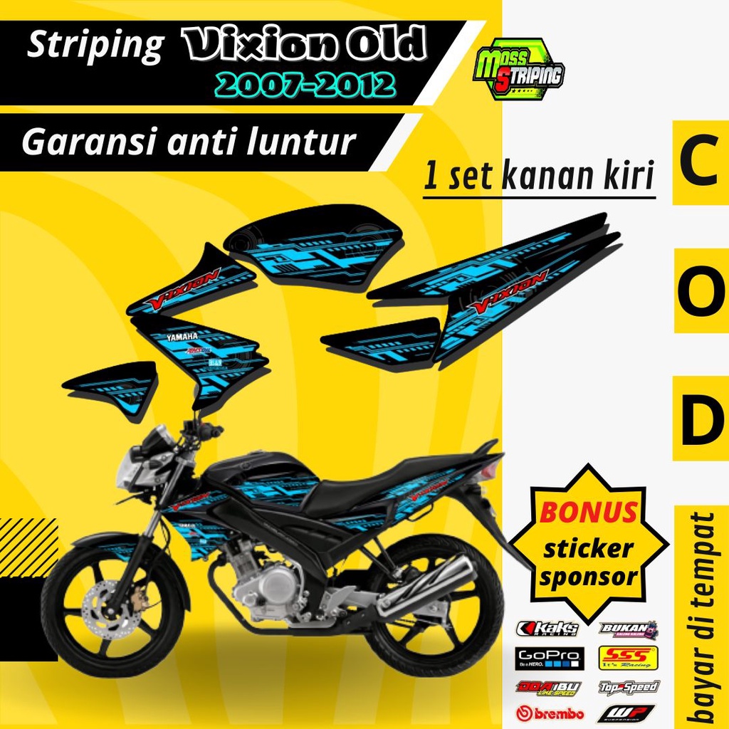 Striping Sticker Lis decal Motorcycle Vixion Old lama V-ixion Facelift ...