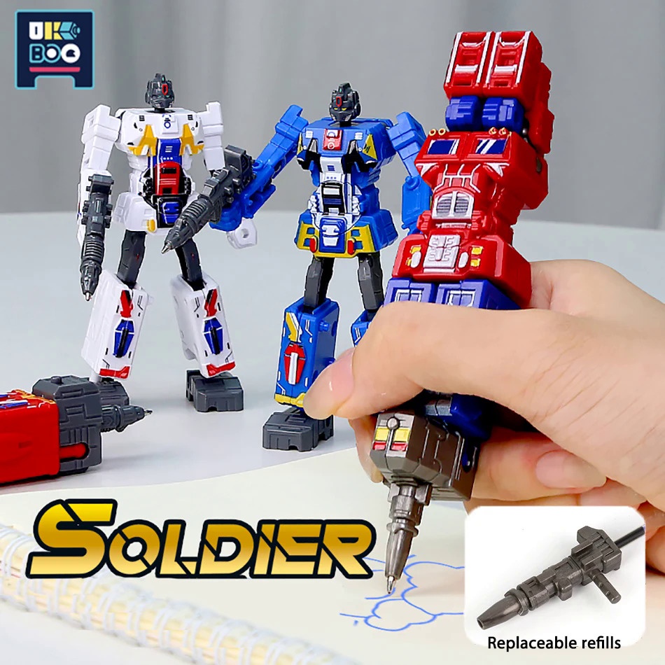 2IN1 Transformation Robot Toy Deformable Pen Rotary Joint Robot ...