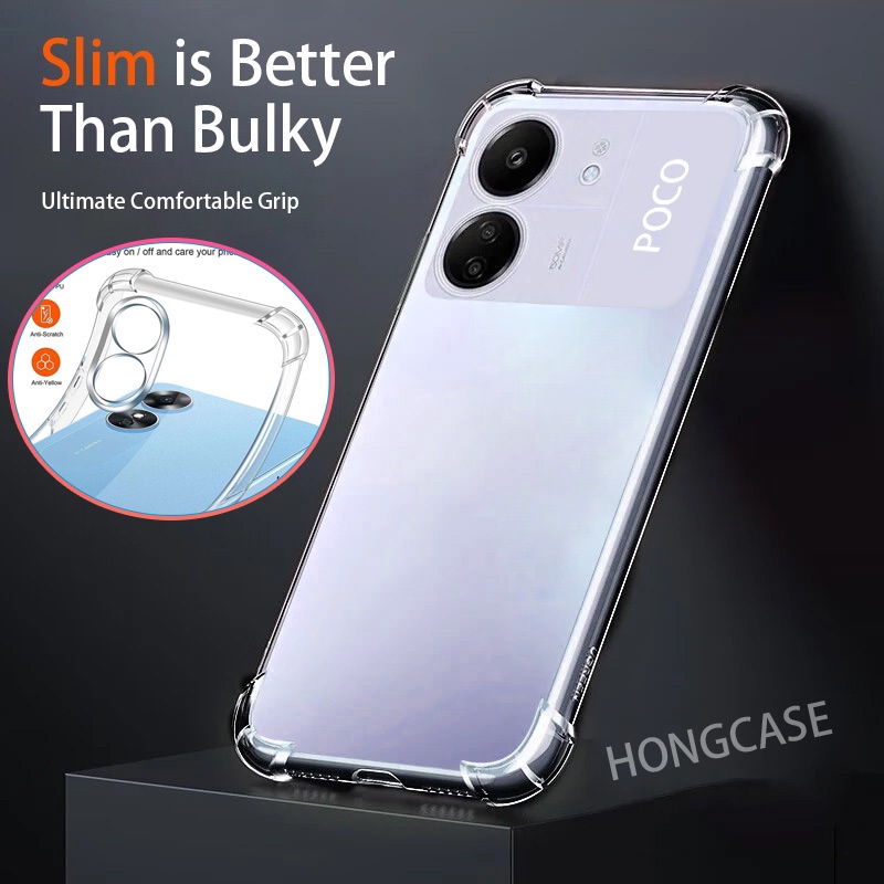 Casing For Xiaomi poco C65 4G pocoC65 2023 Case Clear Transparent Back ...