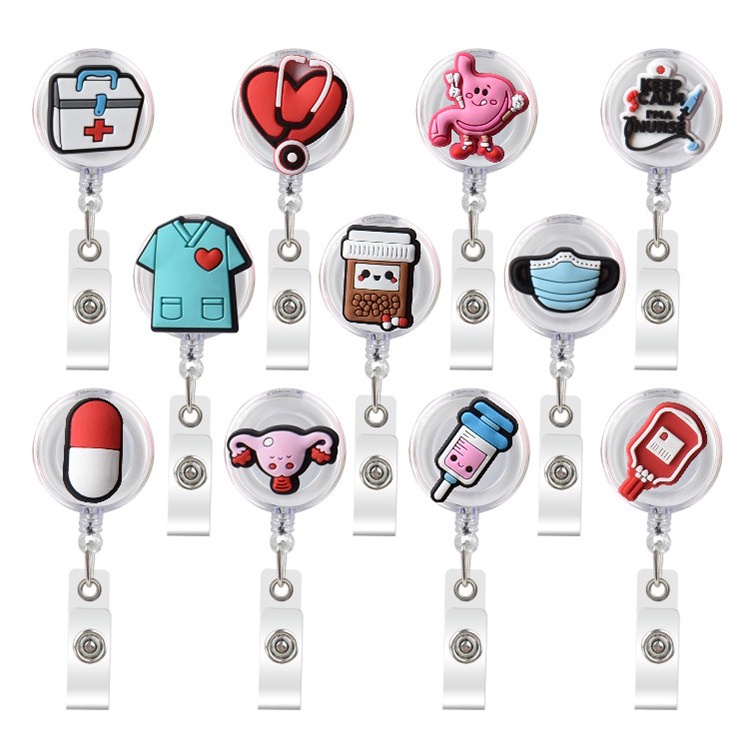 Doctor and nurse's soft rubber PVC work card chest card clip, easy to ...