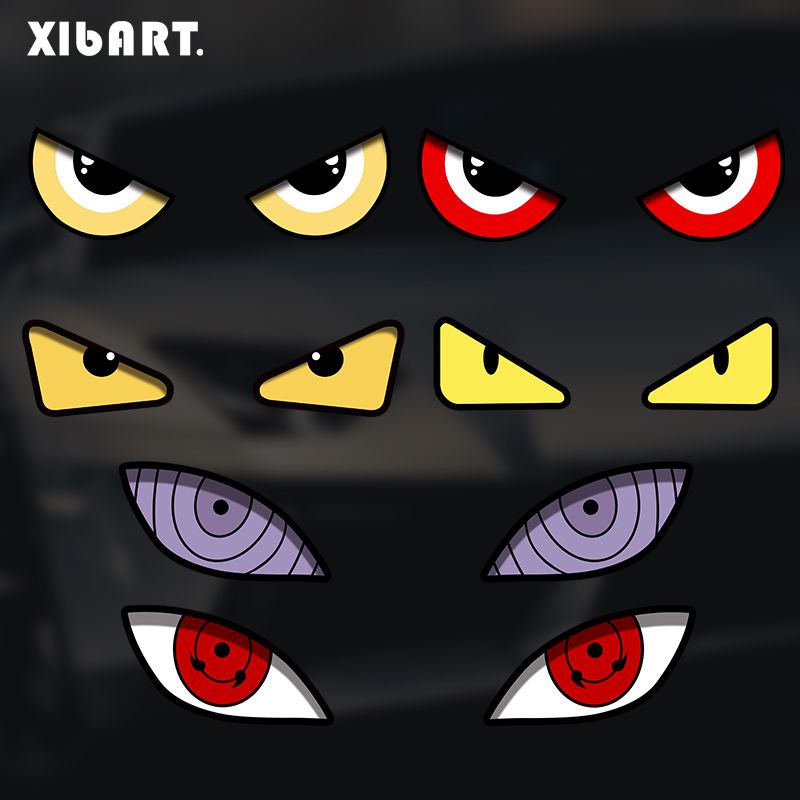 Fun Devil Eyes Motorcycle Electric Car Stickers Helmet Decoration Yadi ...