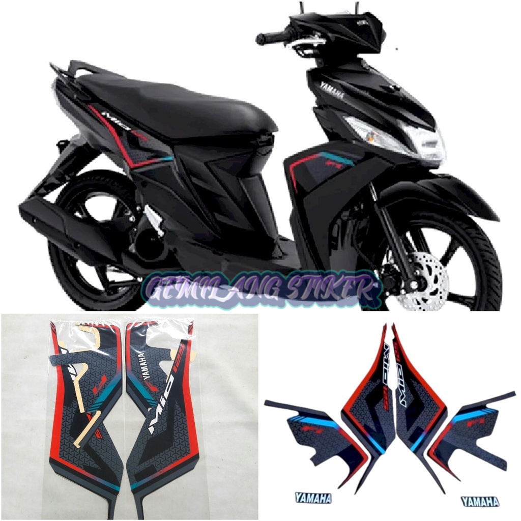 HITAM Striping Decal Polet Sticker yamaha Mio m3 125 mio125 FI 2022 ...