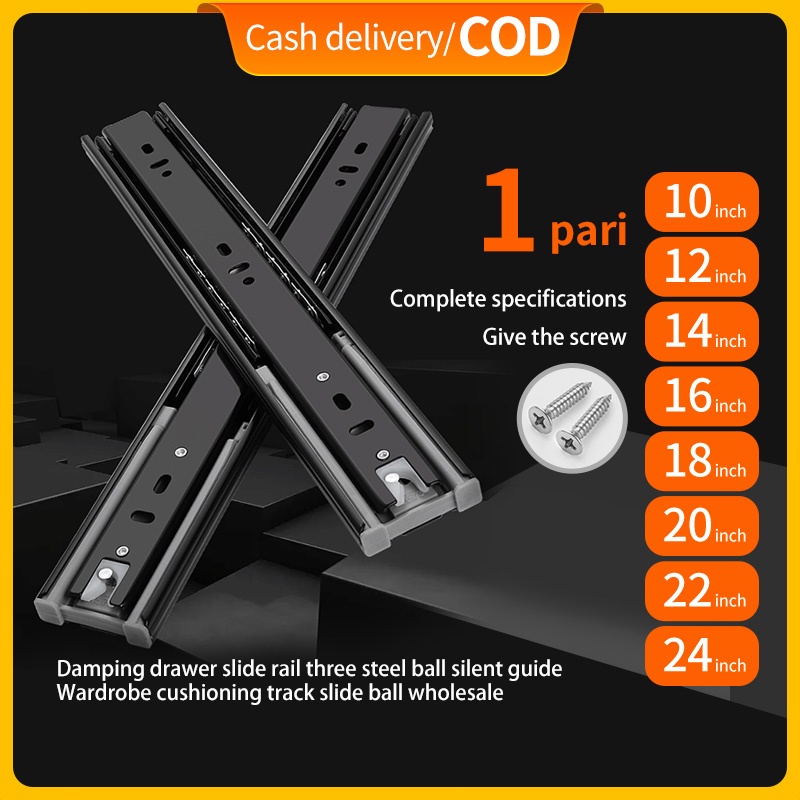 Drawer Guide Full Extension Ball Bearing Heavy Duty Steel Slide ...