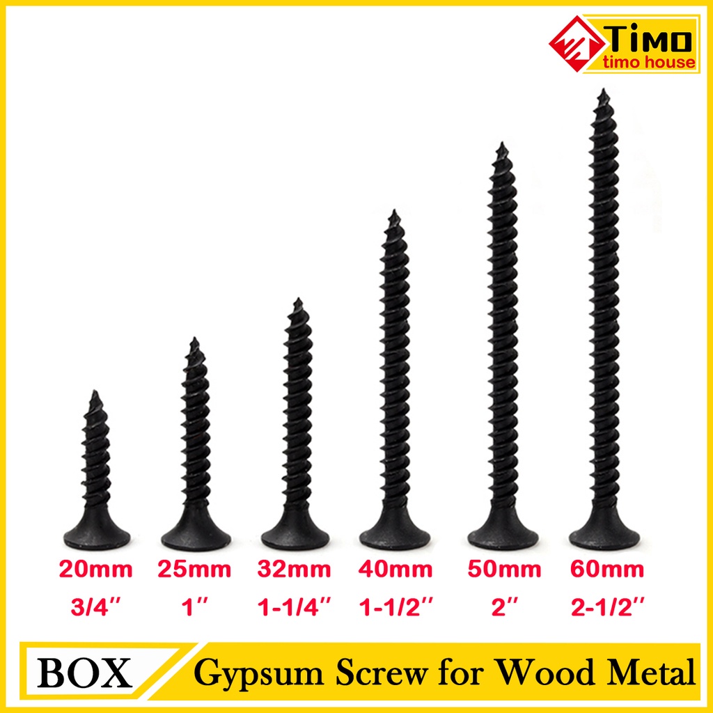 (20 BOX) Gypsum board Drywall Black Screw gymsum screw wood for ...