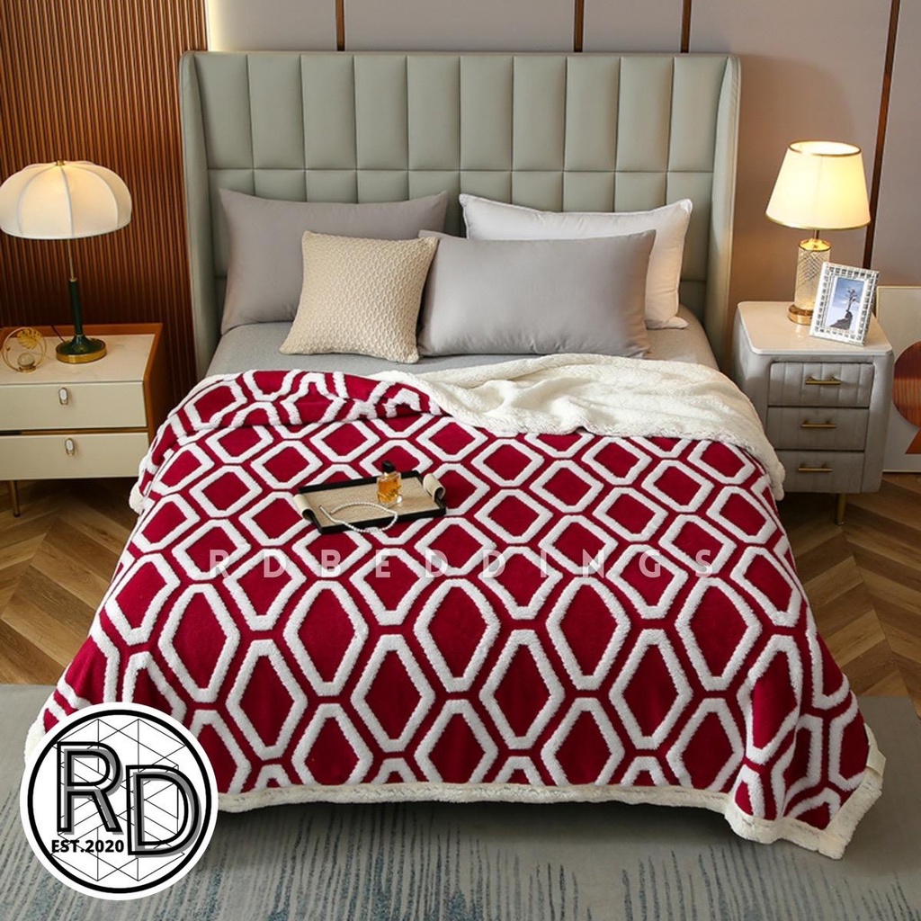 RD BEDDINGS - DIAMOND EMBOSSED KING SIZE DOUBLE LAYER THICK WOOL ...