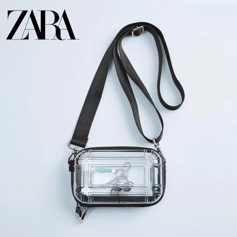Zara Men bag and women bag simple transparent bag box bag mini waist ...