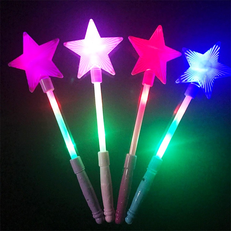 LED Star Shaped Wand Fairy Stick Kids Toy Star Flashing Sticks Colorful ...