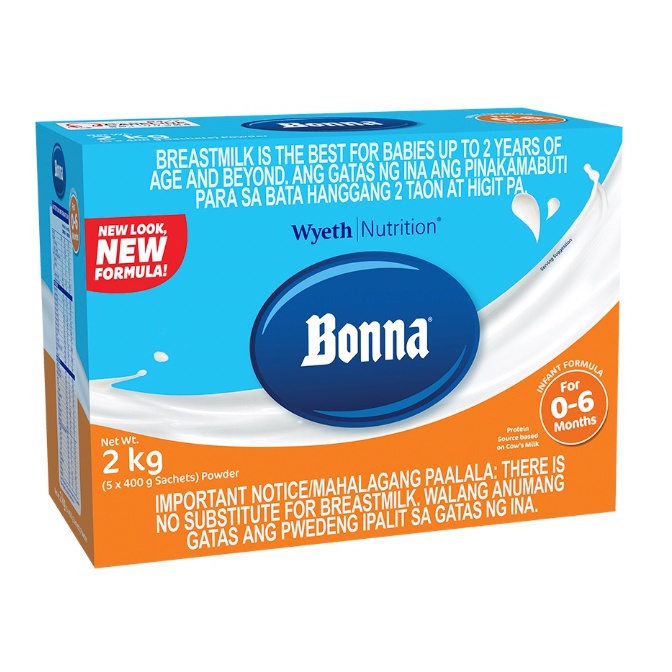 BONNA 0-6 months - Infant Formula 2kg (400g x 5) - (EXP: OCT 2024 ...