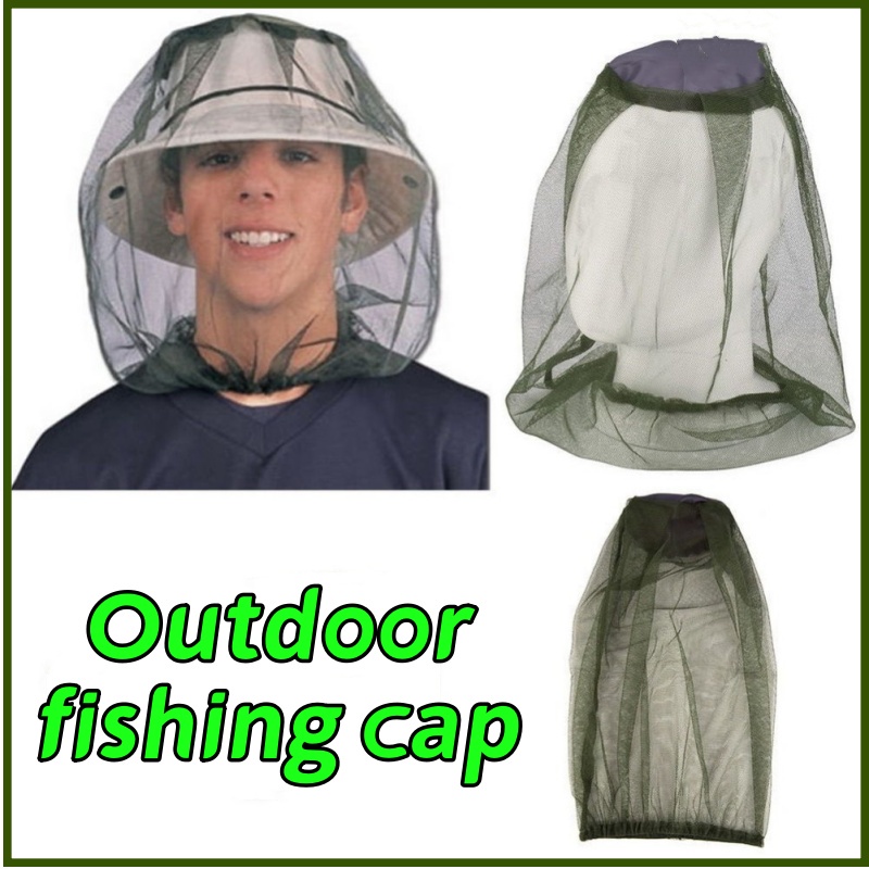 Mosquito Fly Insect Head Net Outdoor Fishing Face Protection Cover Mesh ...