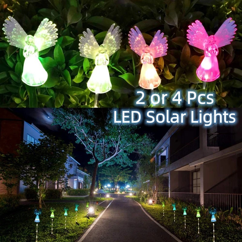 Solar Angel Garden Stakes Lawn Lights Outdoor Solar Angel Decorative ...