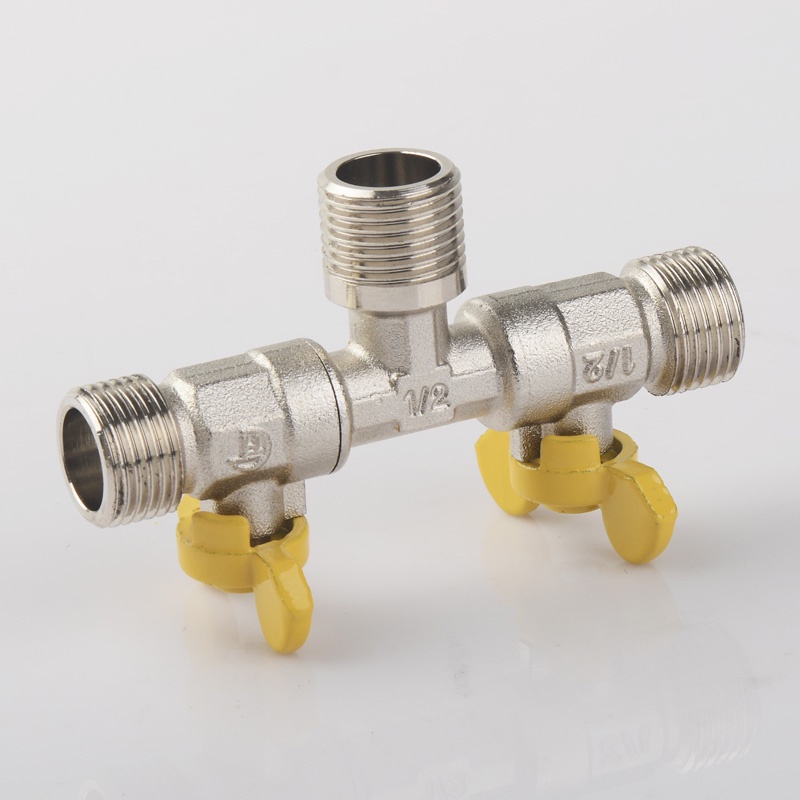 Copper Loose Joint Tee Water Distributor Ball Valve One-Switch Two-Way ...