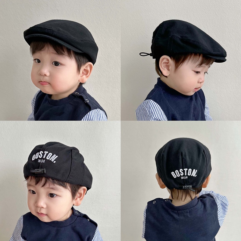 Cute Baby Beret Hat Letter Embroidered Cotton Toddler Boy Girl Painter ...