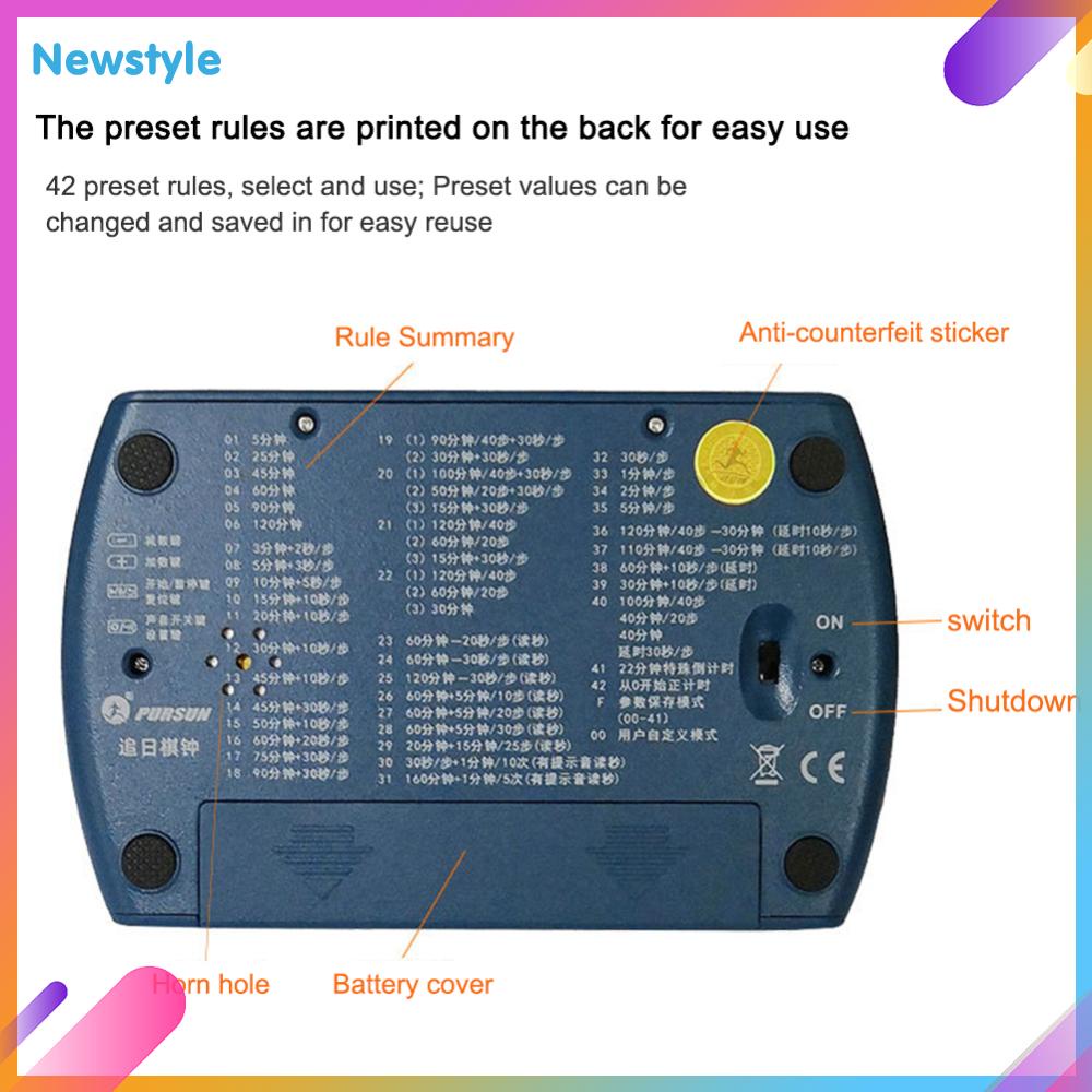 Professional Chess Clock Board Game Stopwatch Multipurpose Portable
