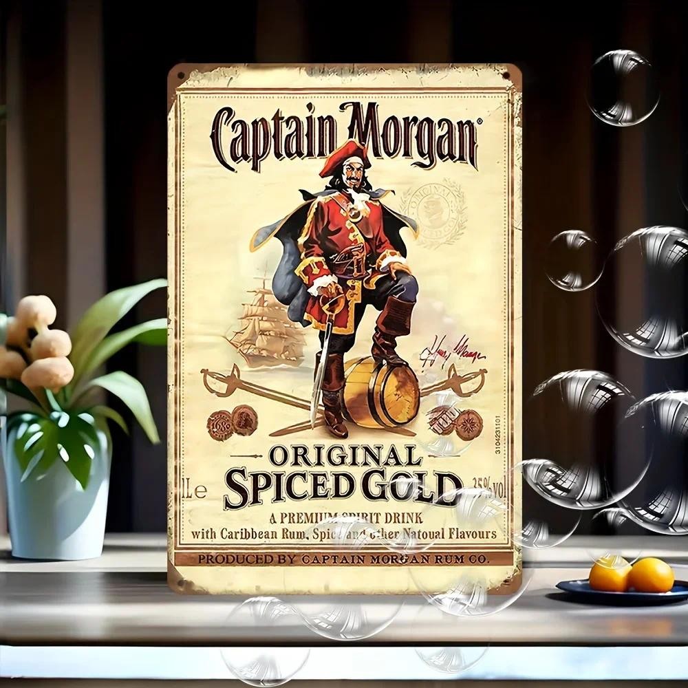 Humorous Captain Morgan Vintage Metal Sign Retro Tin Label Ideal for ...