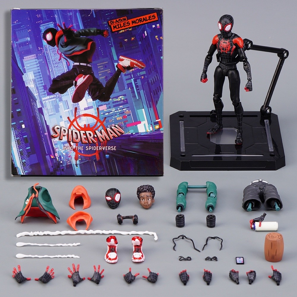 1set Sv Action Miles Morales Figure Spiderman Model Spider-Man Into the ...