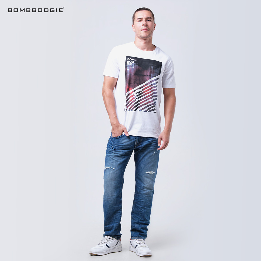 Bombboogie Men's Slimfit Nocturn Offwhite T-Shirt 12E61B4OW | Shopee Philippines
